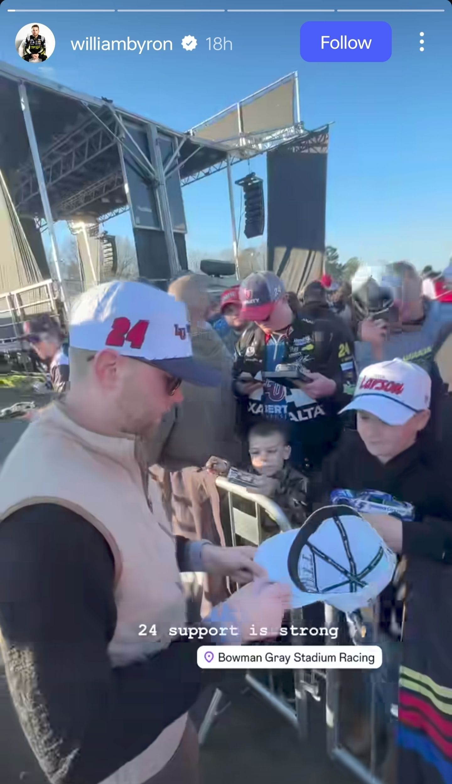 HMS star William Byron drops 4-word message after fan interaction at ...