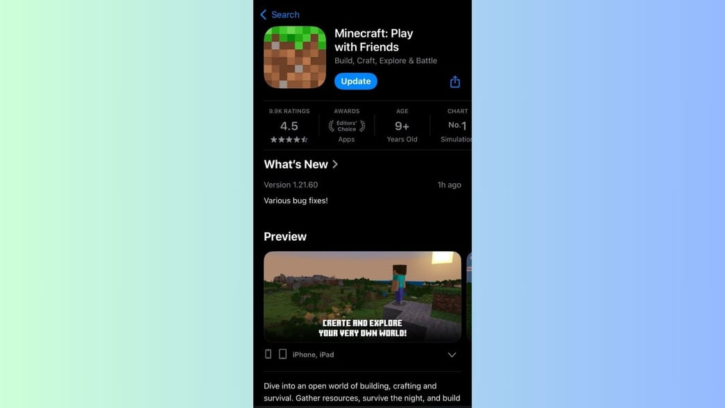 How to download Minecraft Bedrock 1.21.62 update