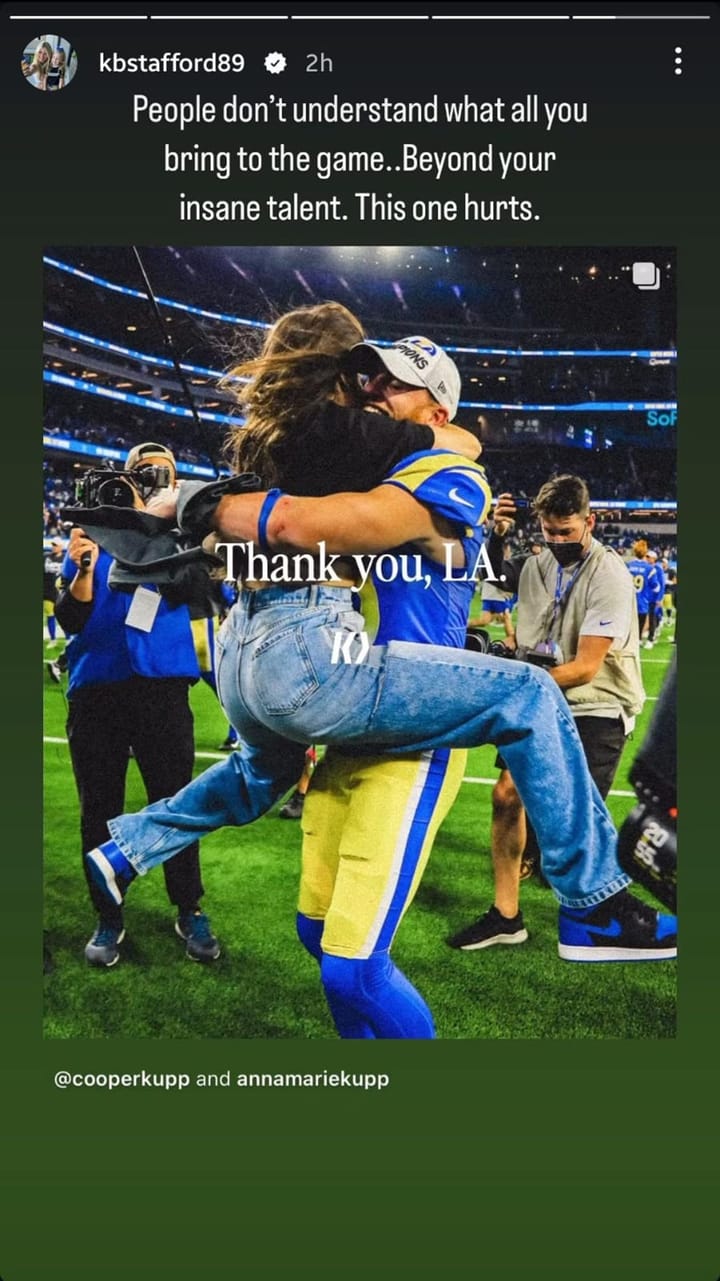 Matthew Stafford's wife Kelly heartbroken by Cooper Kupp's bombshell ...