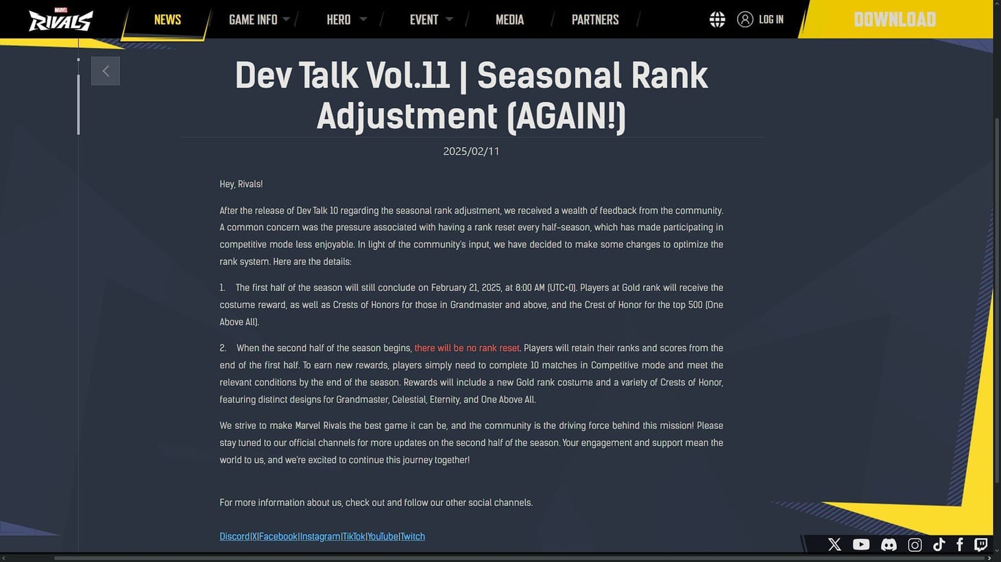 Marvel Rivals to add special skin for completing Ranked achievements