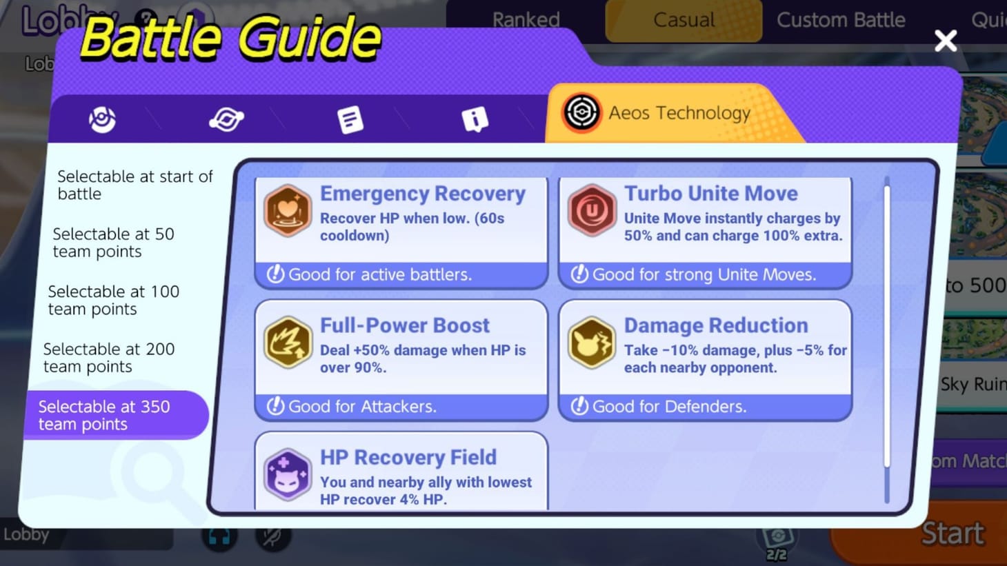 All Pokemon Unite First to 500 Aeos Technology, explained