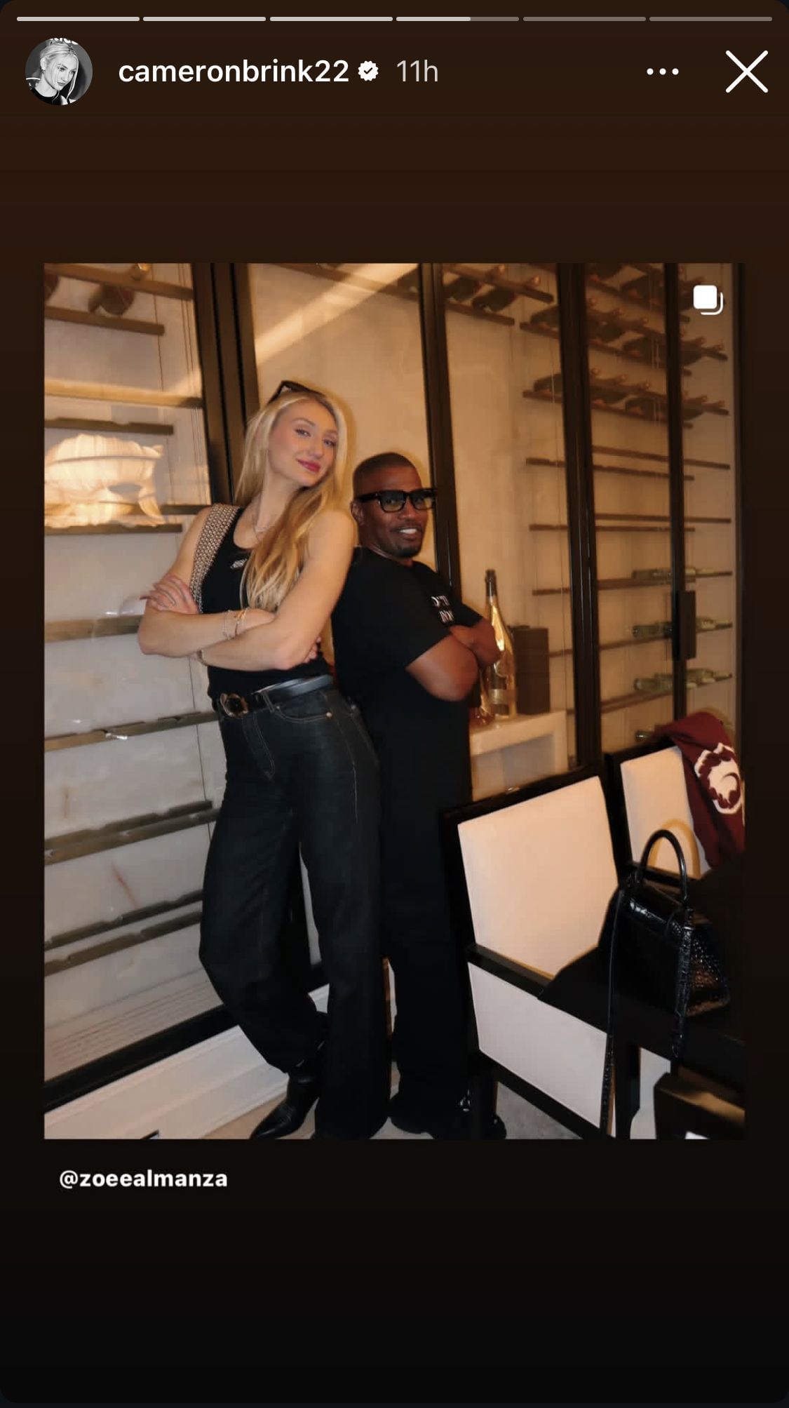 Cameron Brink towers over 5'9" actor Jamie Foxx at friend's party