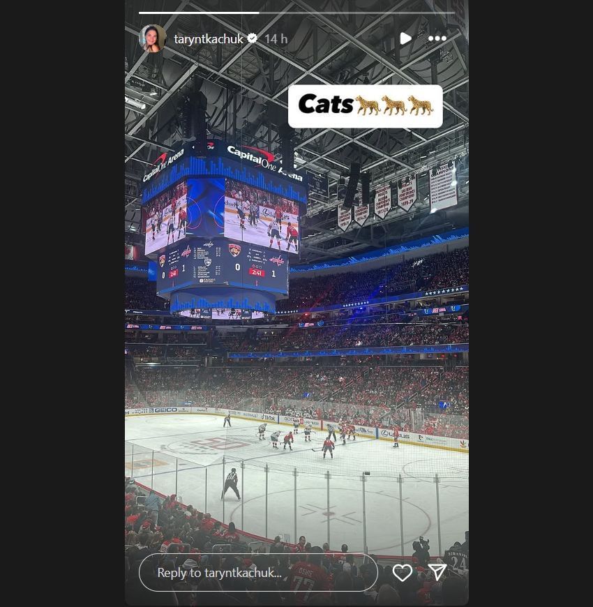 Matthew Tkachuk's sister Taryn cheers for the Panthers during their ...