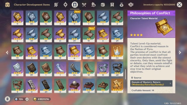 Genshin Impact Varesa ascension materials