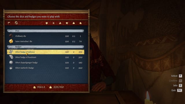How Dice Badges work in Kingdom Come Deliverance 2