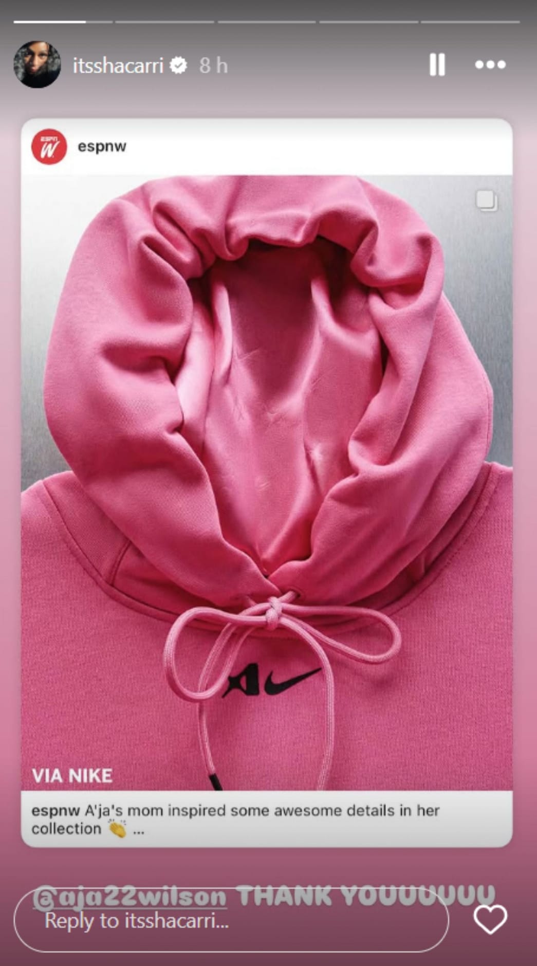 Sha'Carri Richardson reacts to A'ja Wilson's latest signature Nike ...