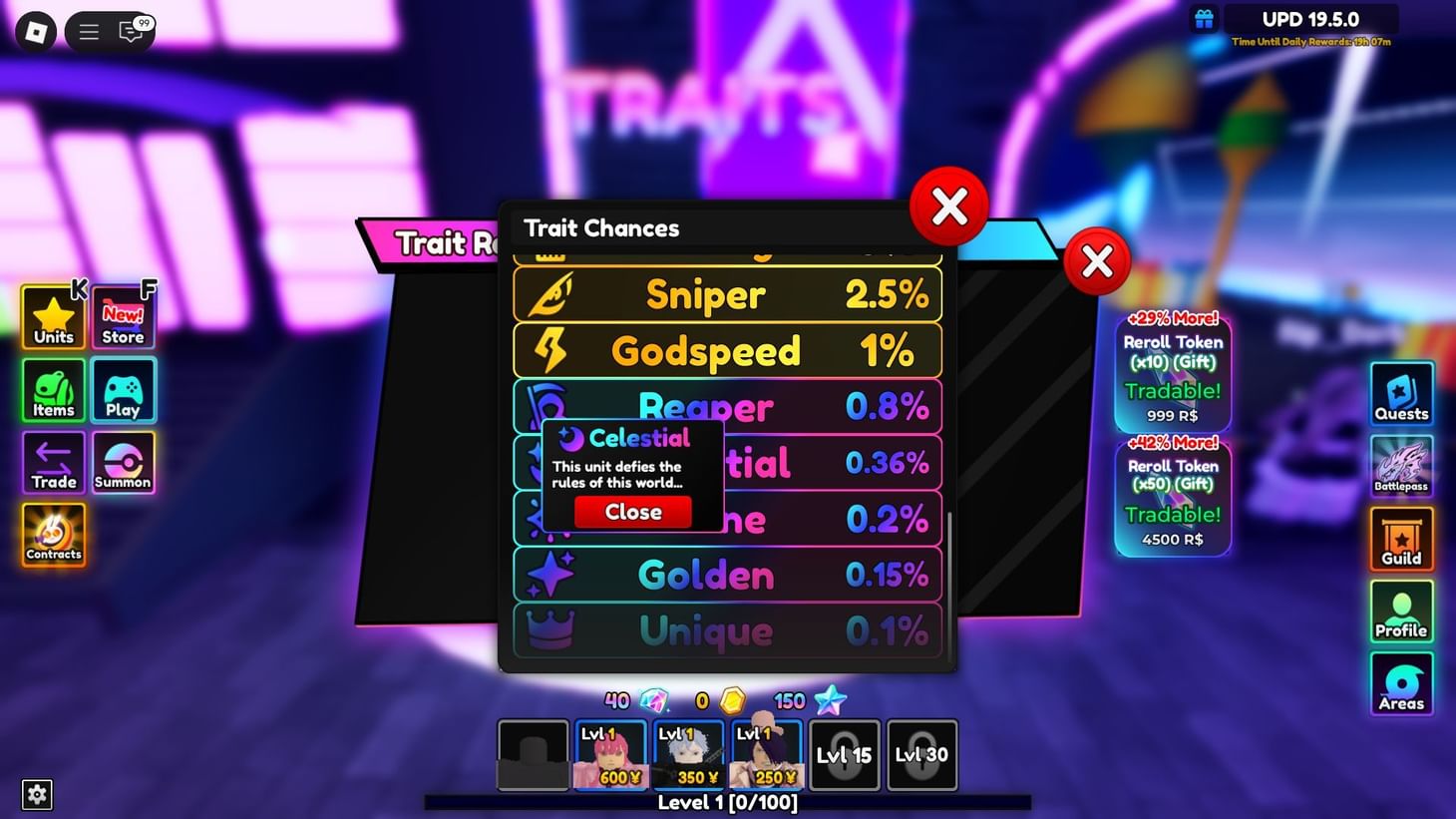 Celestial Trait Anime Adventures guide