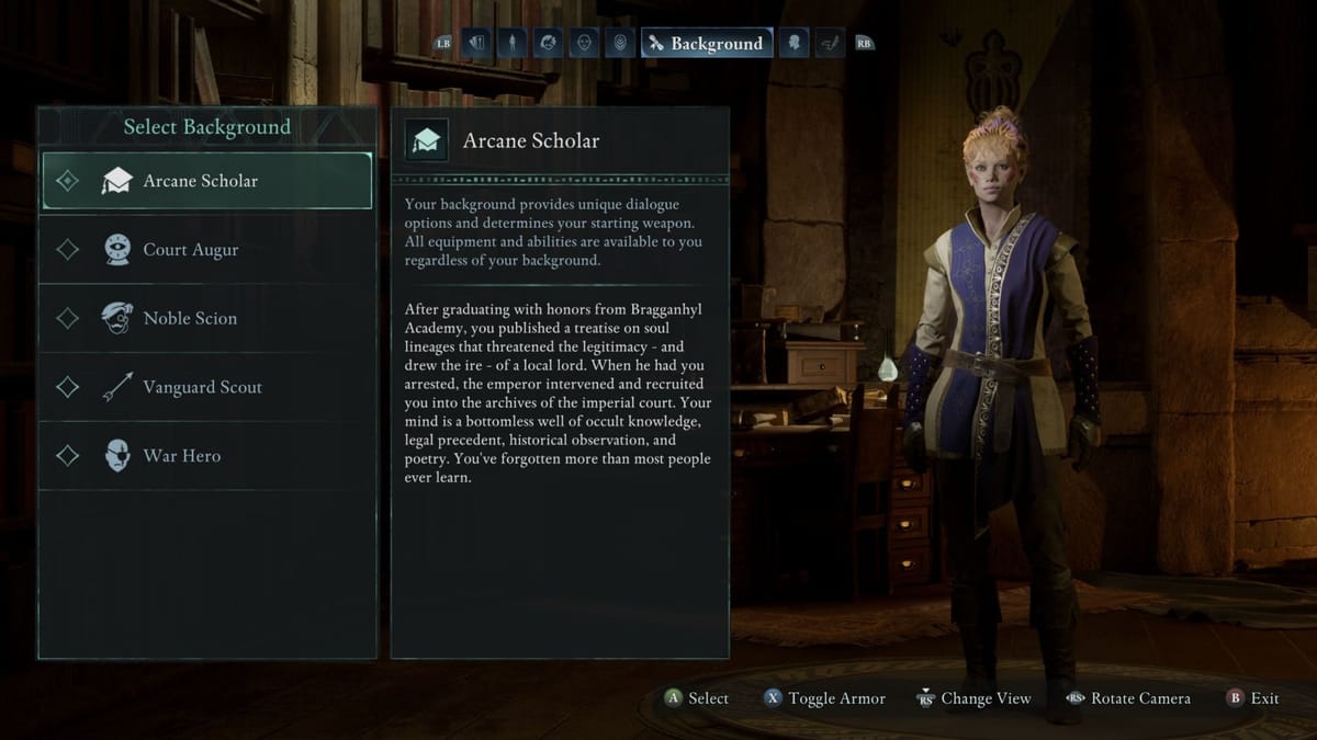 Avowed Background choices, explained