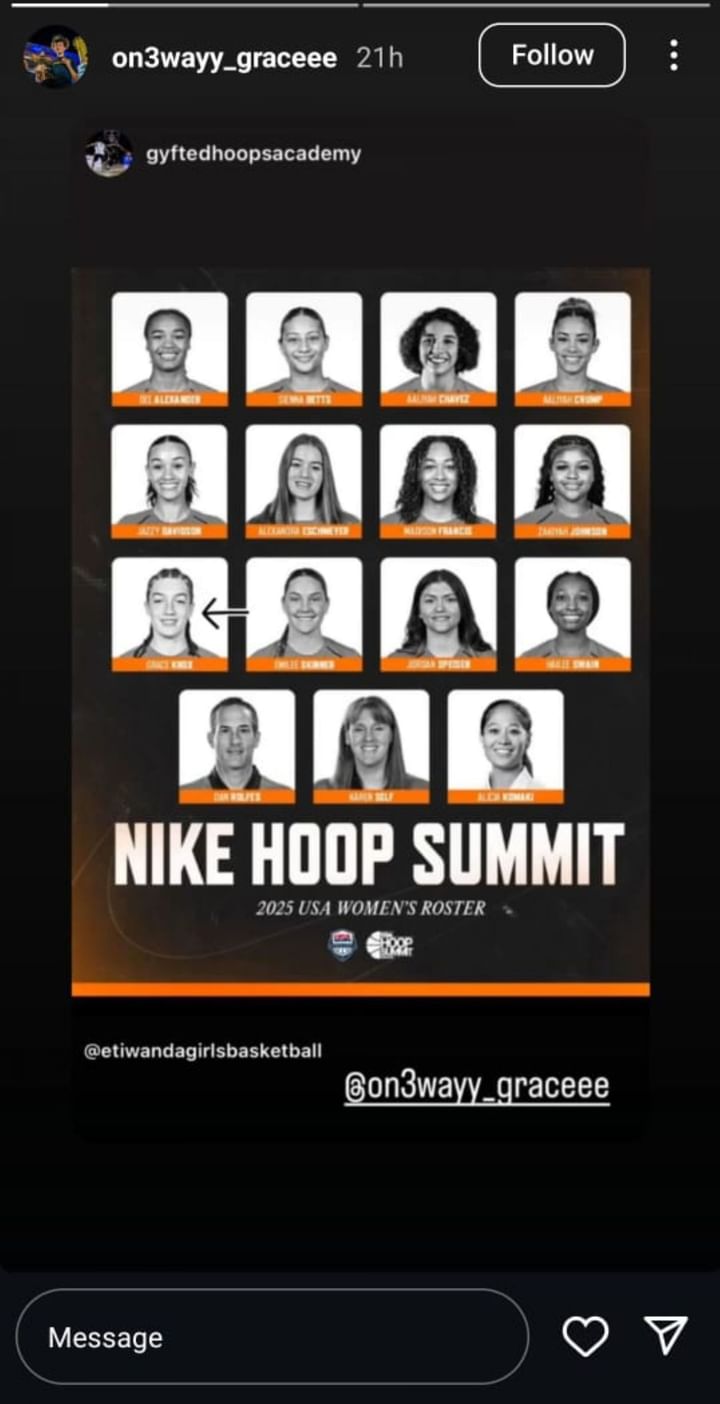 5-star LSU commit Grace Knox selected to represent the U.S.A. at the 2025 Nike Hoops Summit