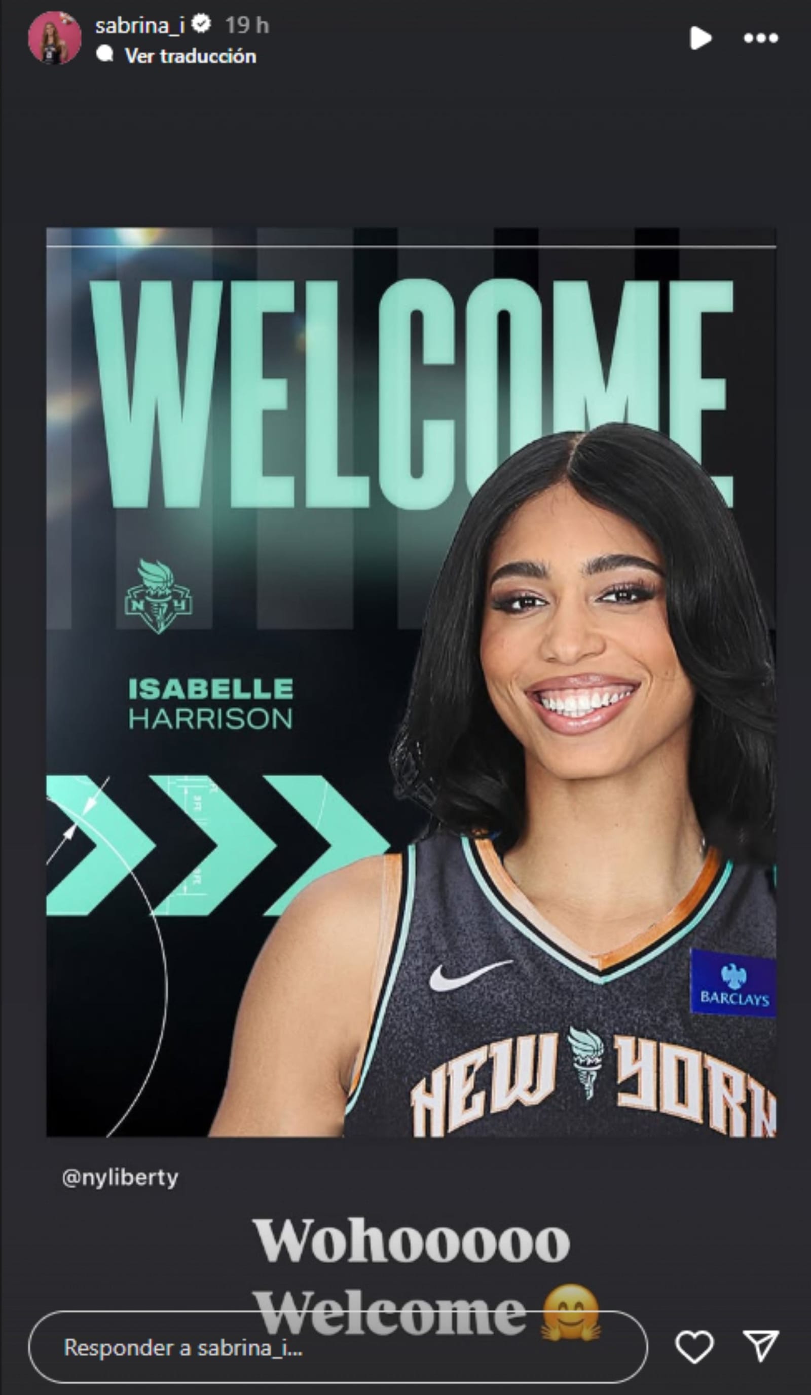 Sabrina Ionescu drops 2-word reaction on Liberty's new 6-foot-3 forward