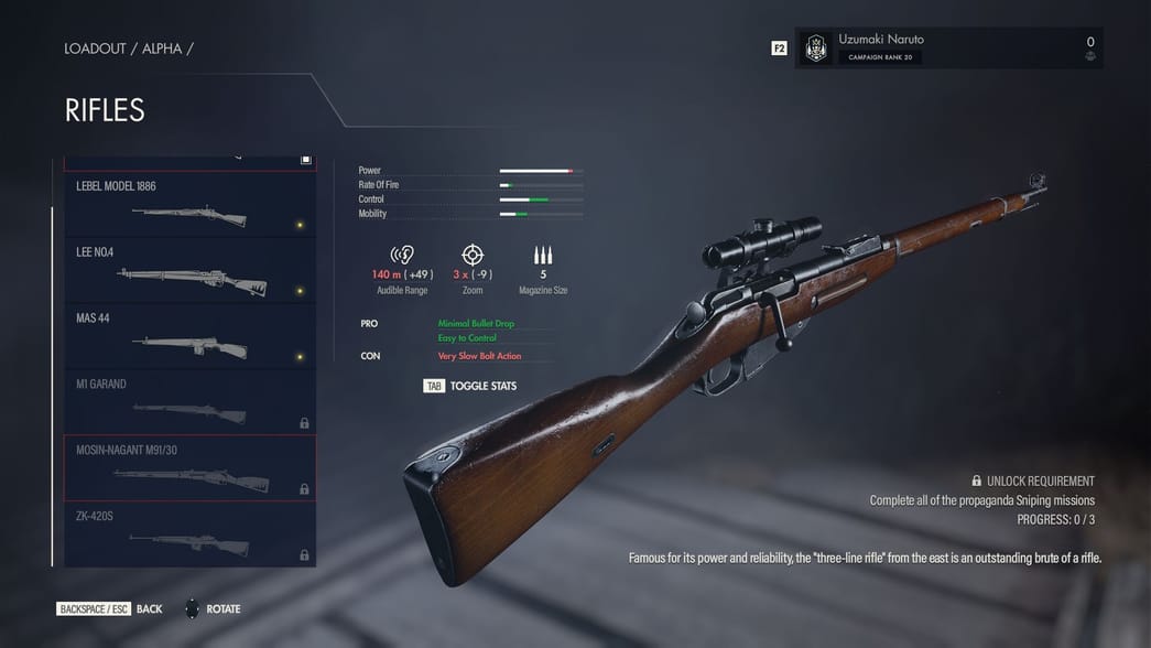 Sniper Elite Resistance rifles tier list