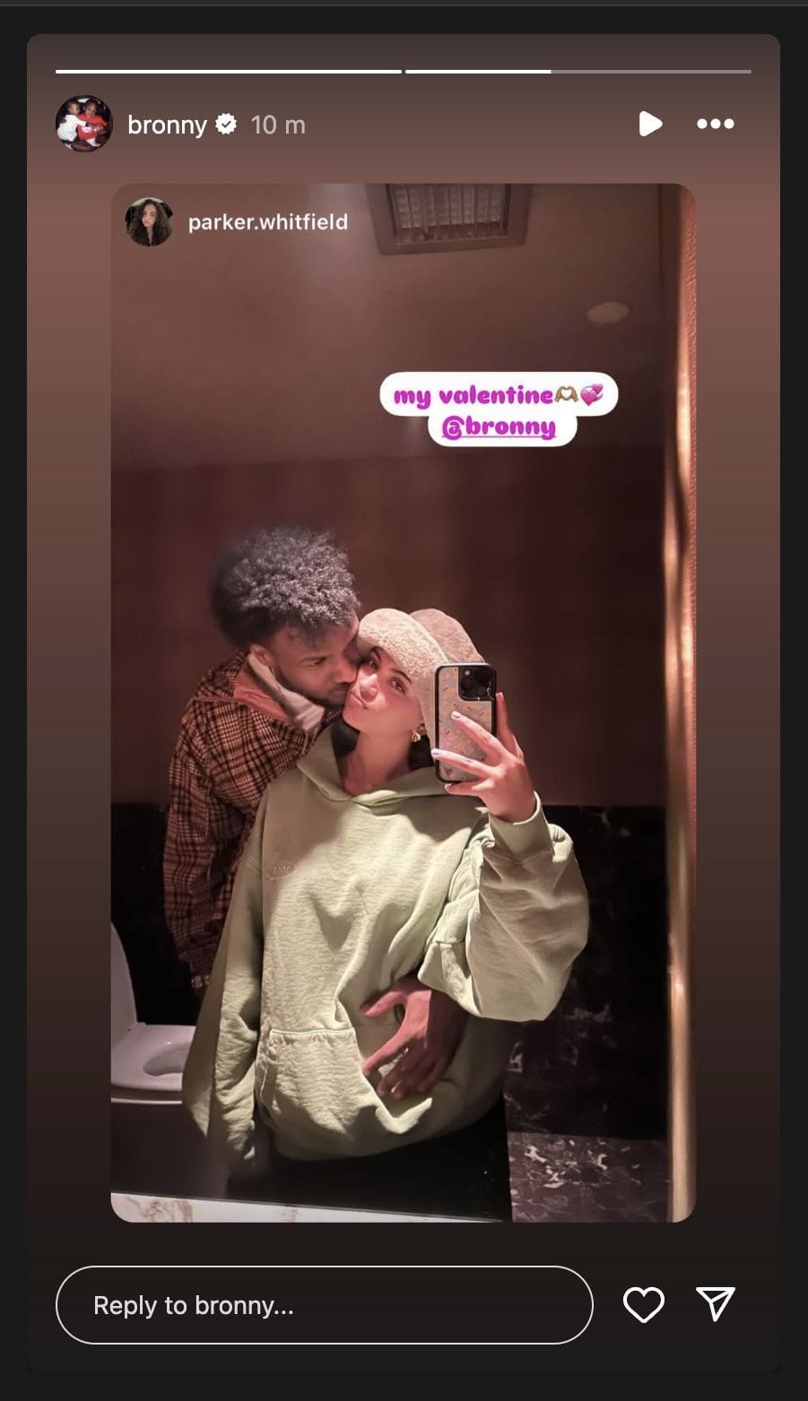 Bronny James' gf Parker Whitfield shares adorable mirror selfie as ...