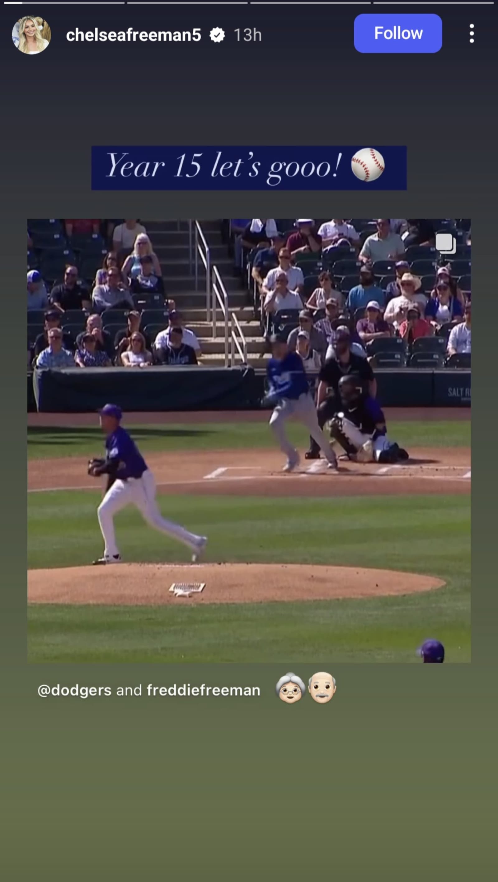 Freddie Freeman's wife Chelsea drops 4-word reaction as Dodgers ...