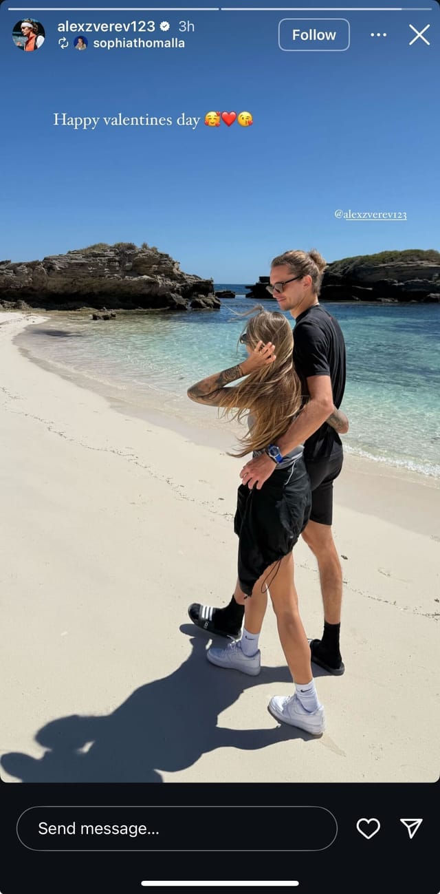 Alexander Zverev and girlfriend Sophia show their love for each other ...