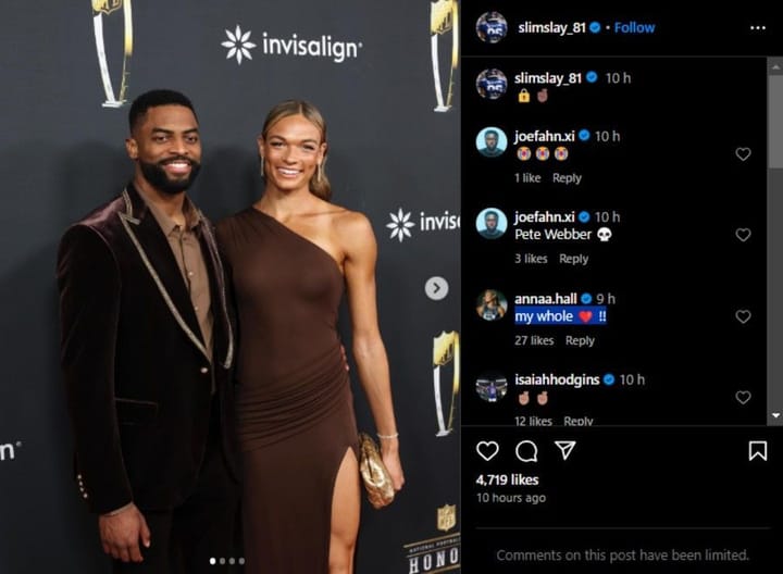 Anna Hall drops 2-word reaction as her boyfriend Darius Slayton shares ...