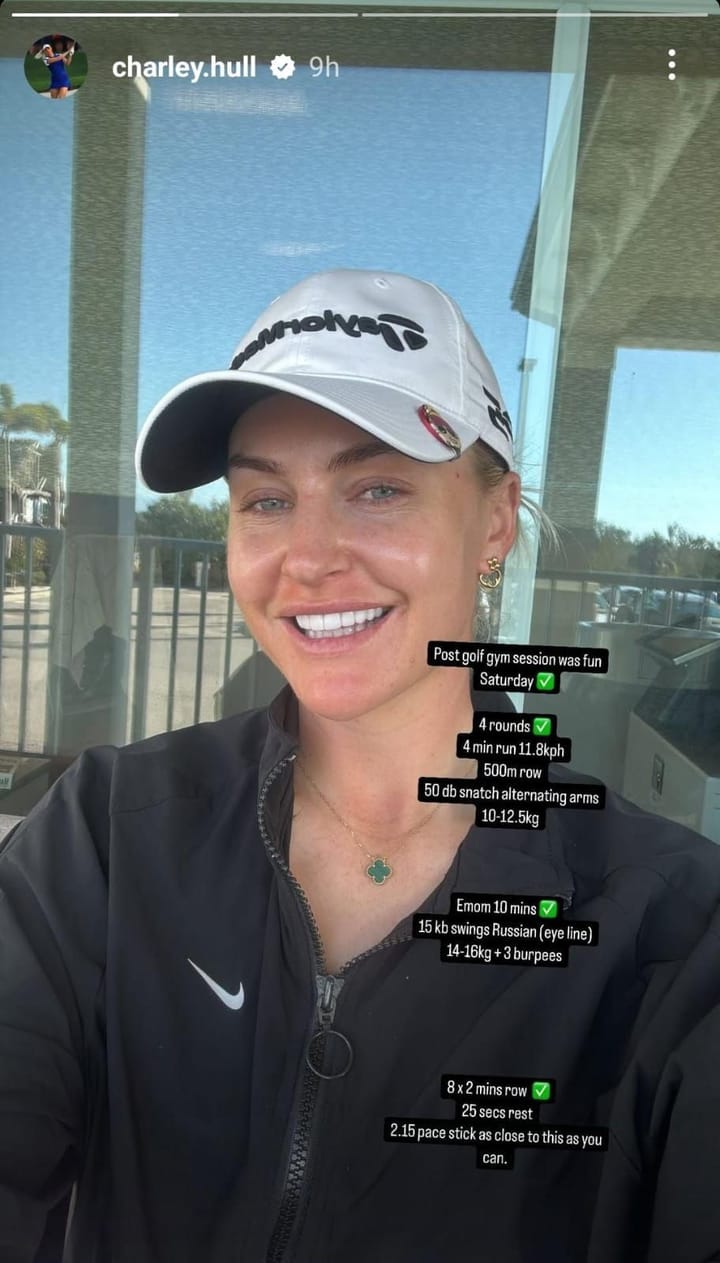 Charley Hull shows off intense 'post-golf' gym session on a ‘fun’ Saturday