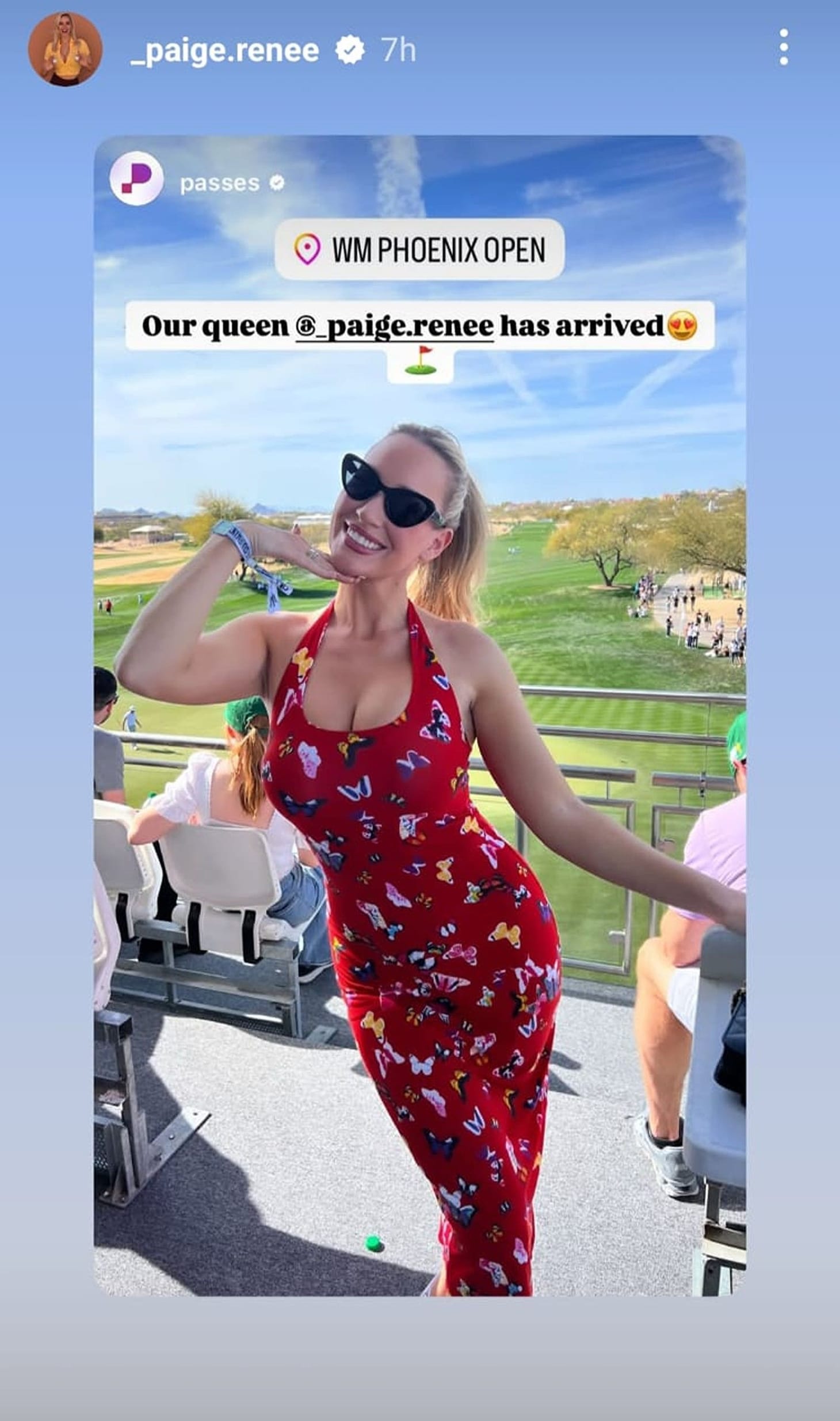Paige Spiranac turns heads in a butterfly-themed outfit at WM Phoenix Open