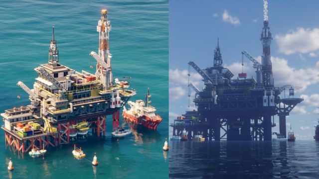 Minecraft player creates giant and realistic oil rig build