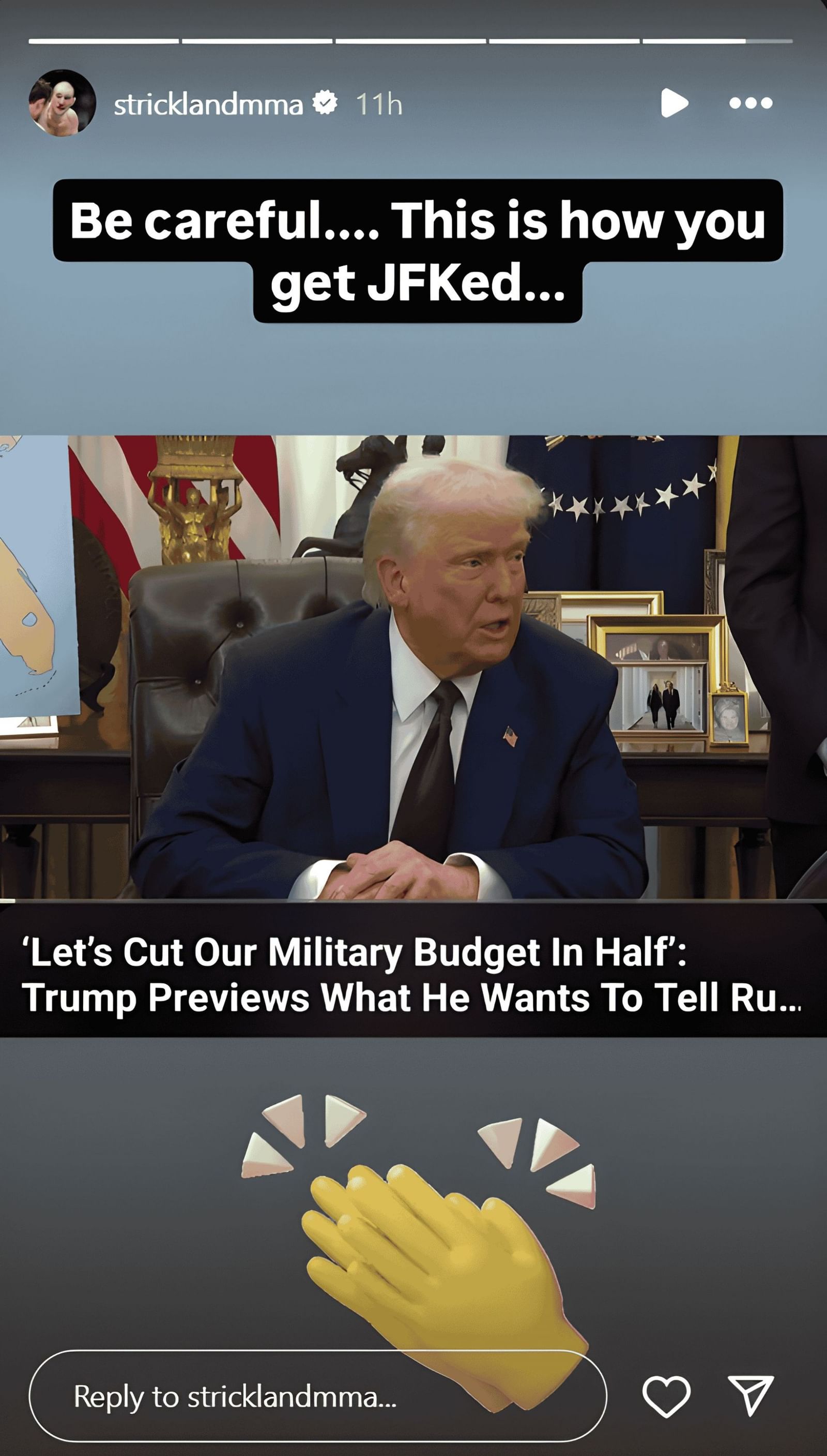 Donald Trump: "This is how you get JFKed" - Sean Strickland concerned ...