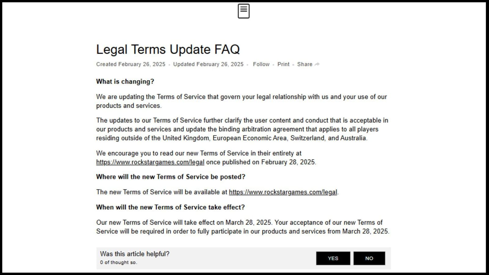 GTA 6 developer Rockstar Games announces new Terms of Services