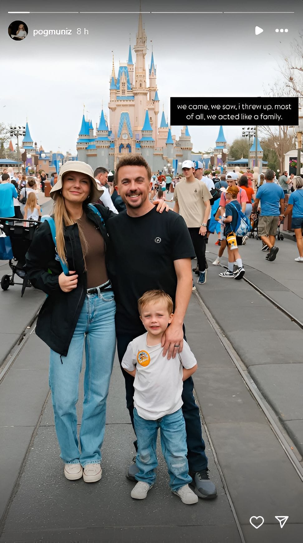 Frankie Muniz's wife Paige reveals she 'threw up' during Disneyland ...