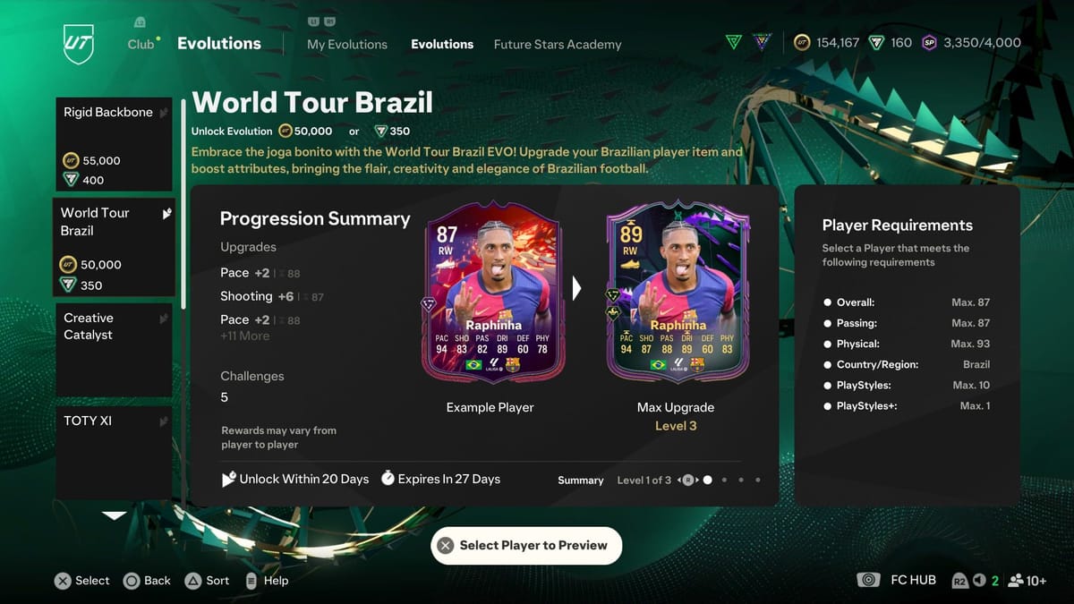 EA FC 25 World Tour Brazil Evolution: Best players to use, all upgrades ...