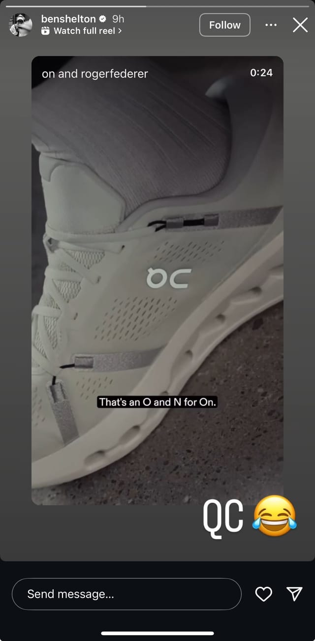 Ben Shelton drops 1-word reaction to Roger Federer's dilemma over 'On ...