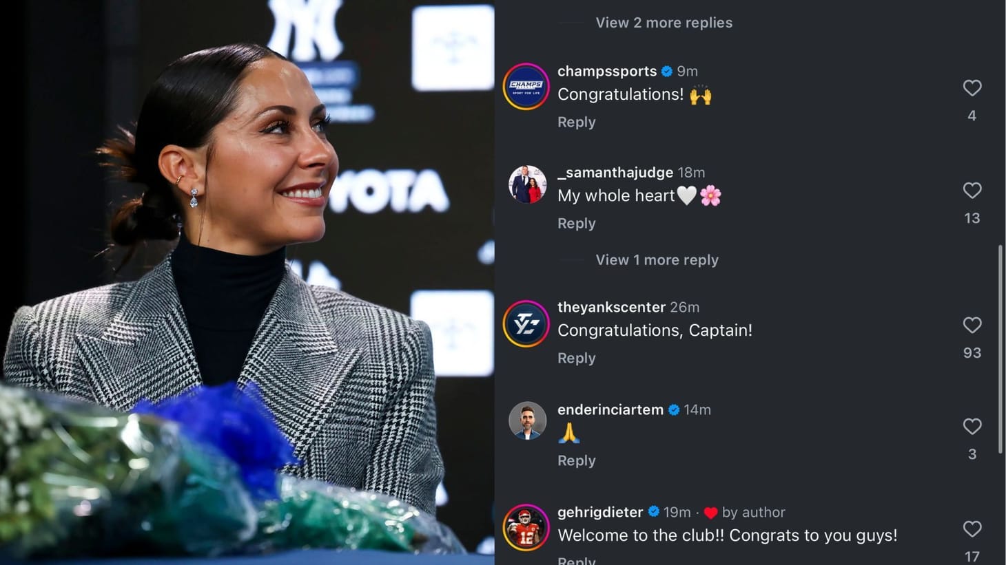 Aaron Judge's wife Samantha drops 3-word reaction after giving birth to ...