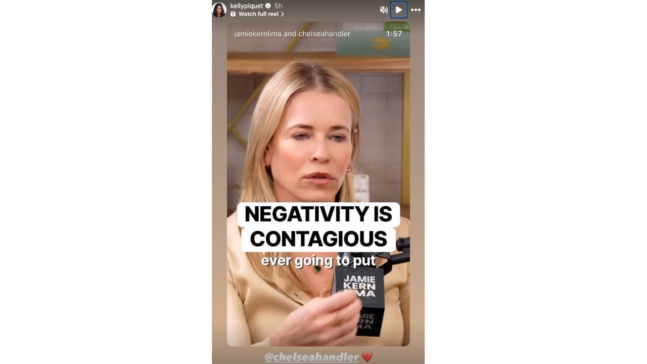 Kelly Piquet drops 3-word reaction to Chelsea Handler's IG reel