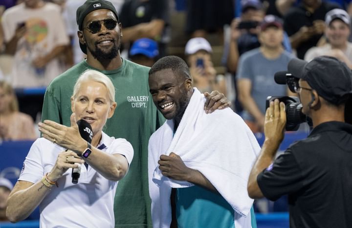Frances Tiafoe drops 2-word reaction as $300 million-worth NBA star Kevin Durant wipes off tears ...