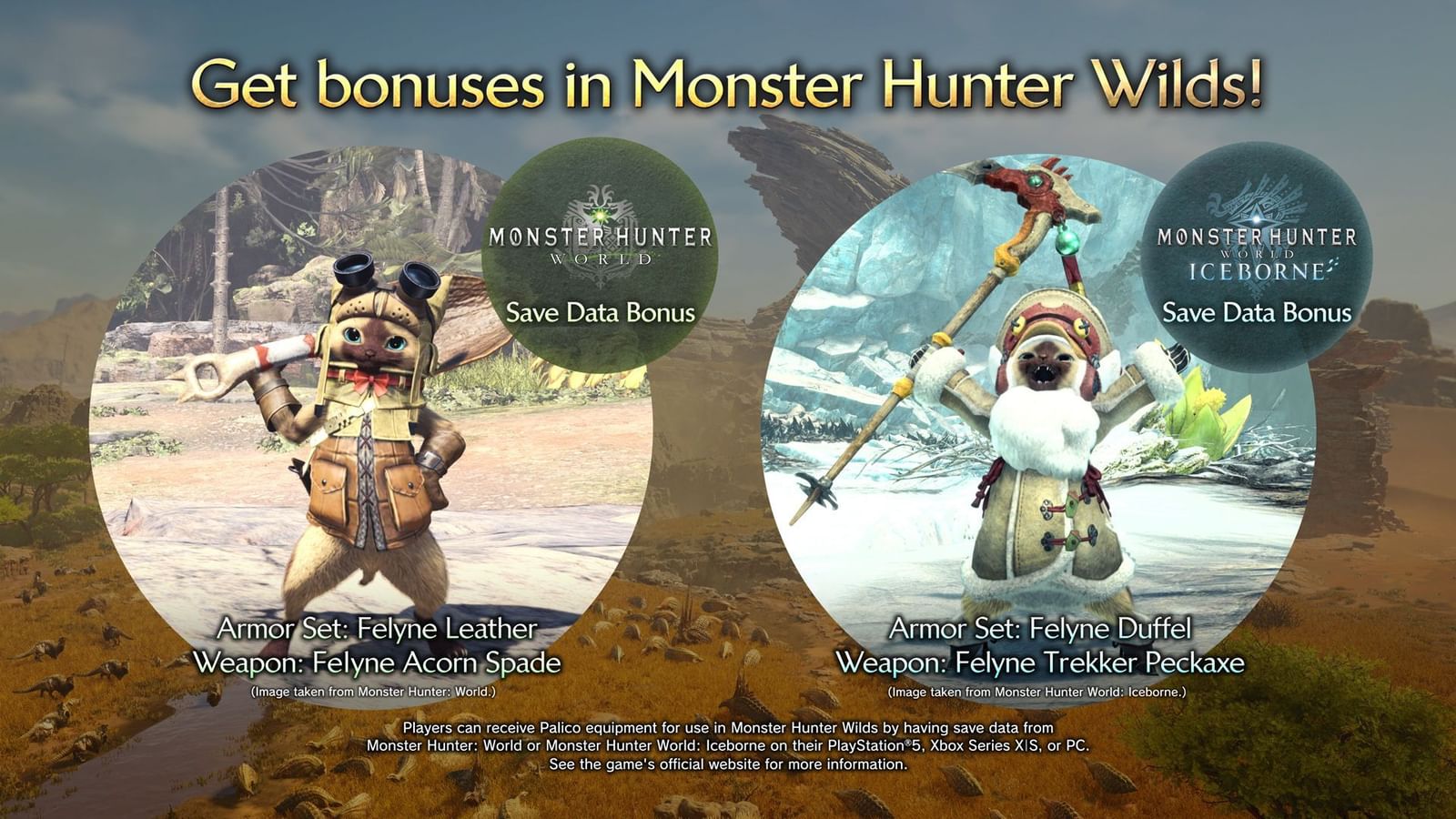 How to get World and Iceborn Save Data Bonuses in Monster Hunter Wilds