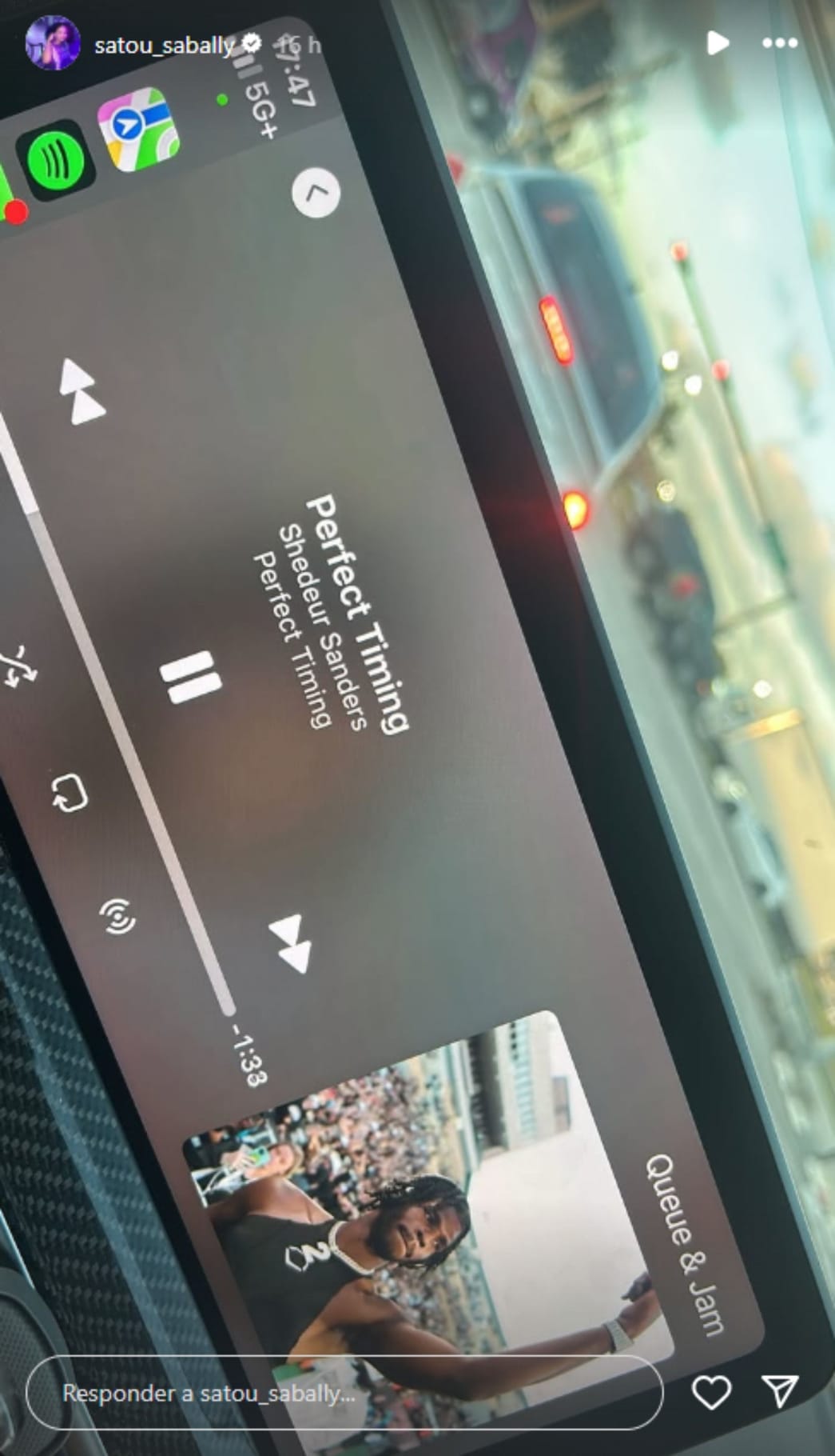 Satou Sabally vibes to Coach Prime's son Shedeur Sanders' rap song during evening Miami ride