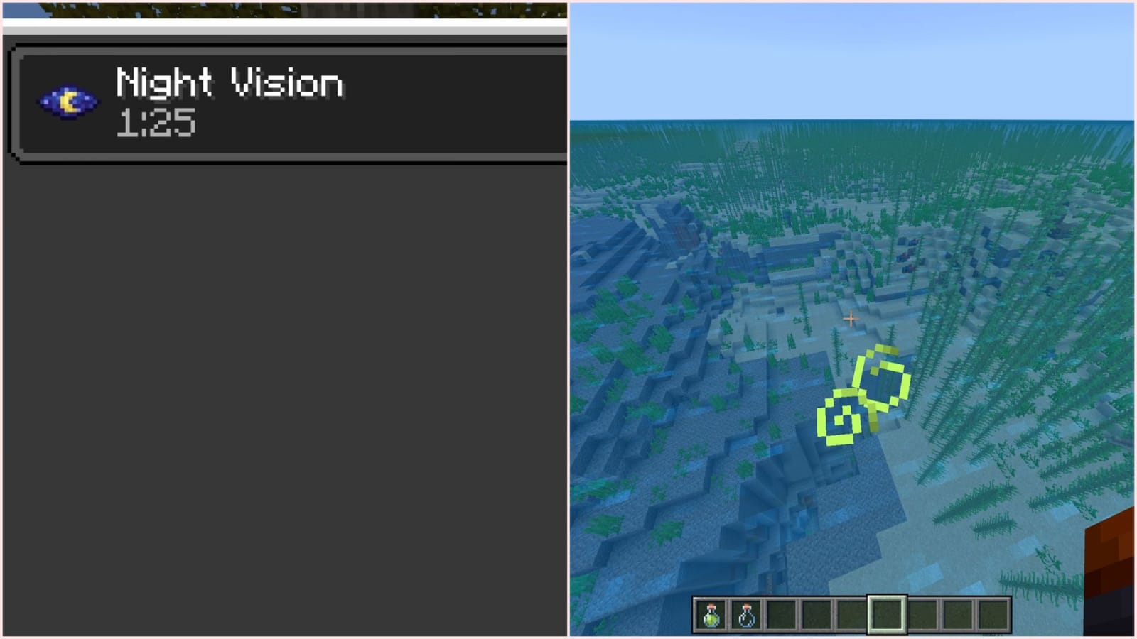 How to check potion effects on Minecraft Bedrock