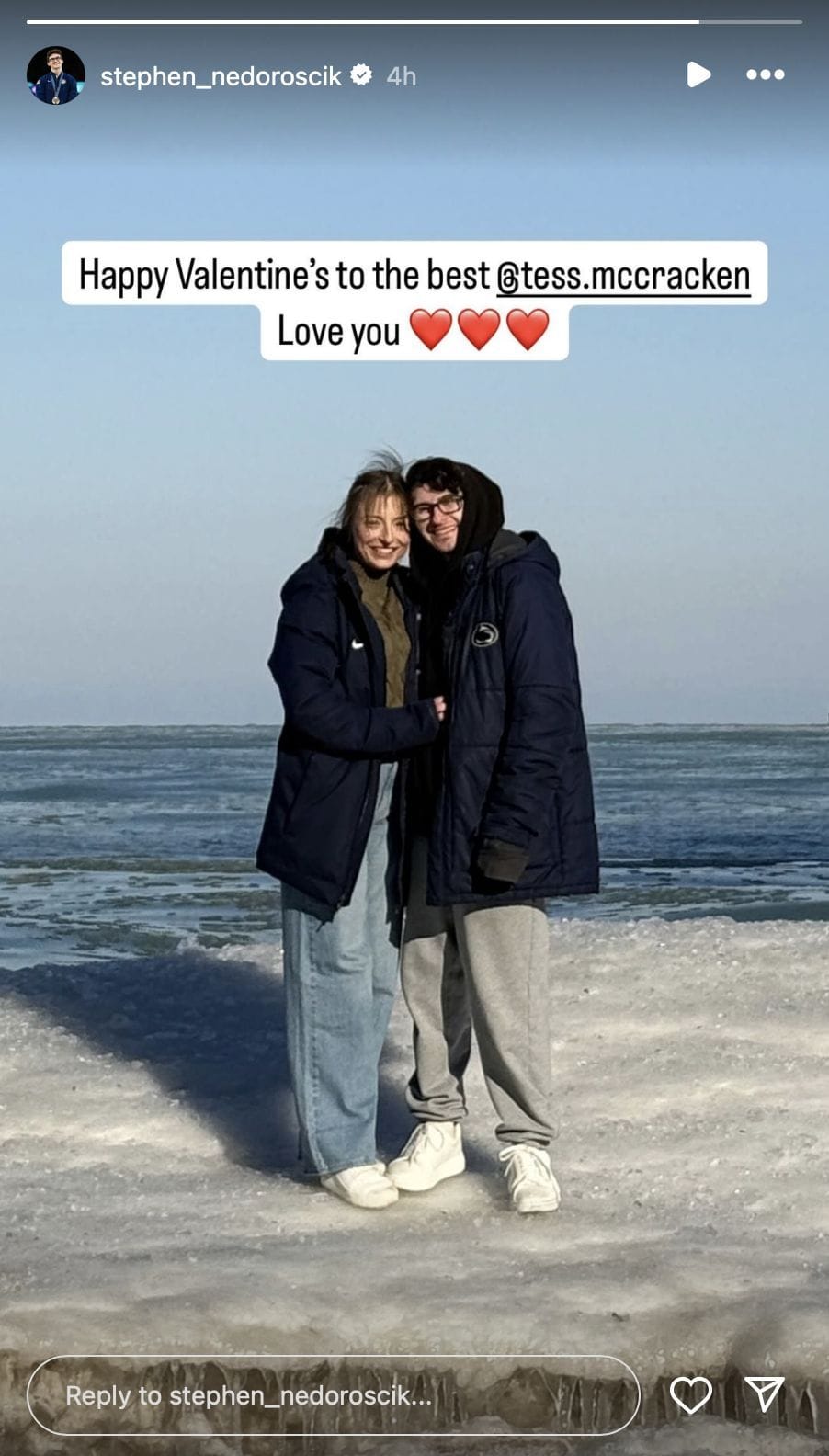 Stephen Nedoroscik makes his feelings known for girlfriend Tess ...