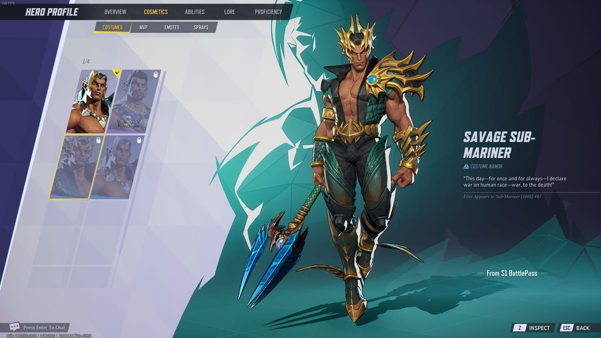 All Marvel Rivals Namor skins: Tier list and prices