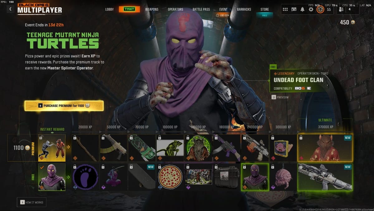 How to get the Undead Foot Clan Operator skin for free in Black Ops 6 ...