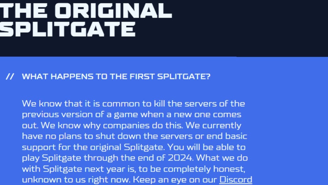 Can you still play Splitgate 1?