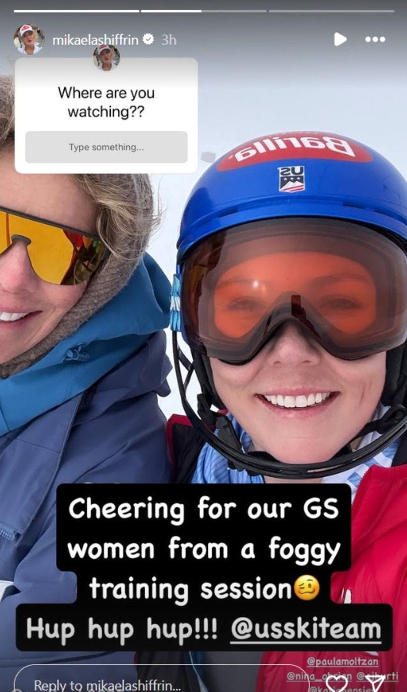 Mikaela Shiffrin reacts to Paula Moltzan securing her first individual ...