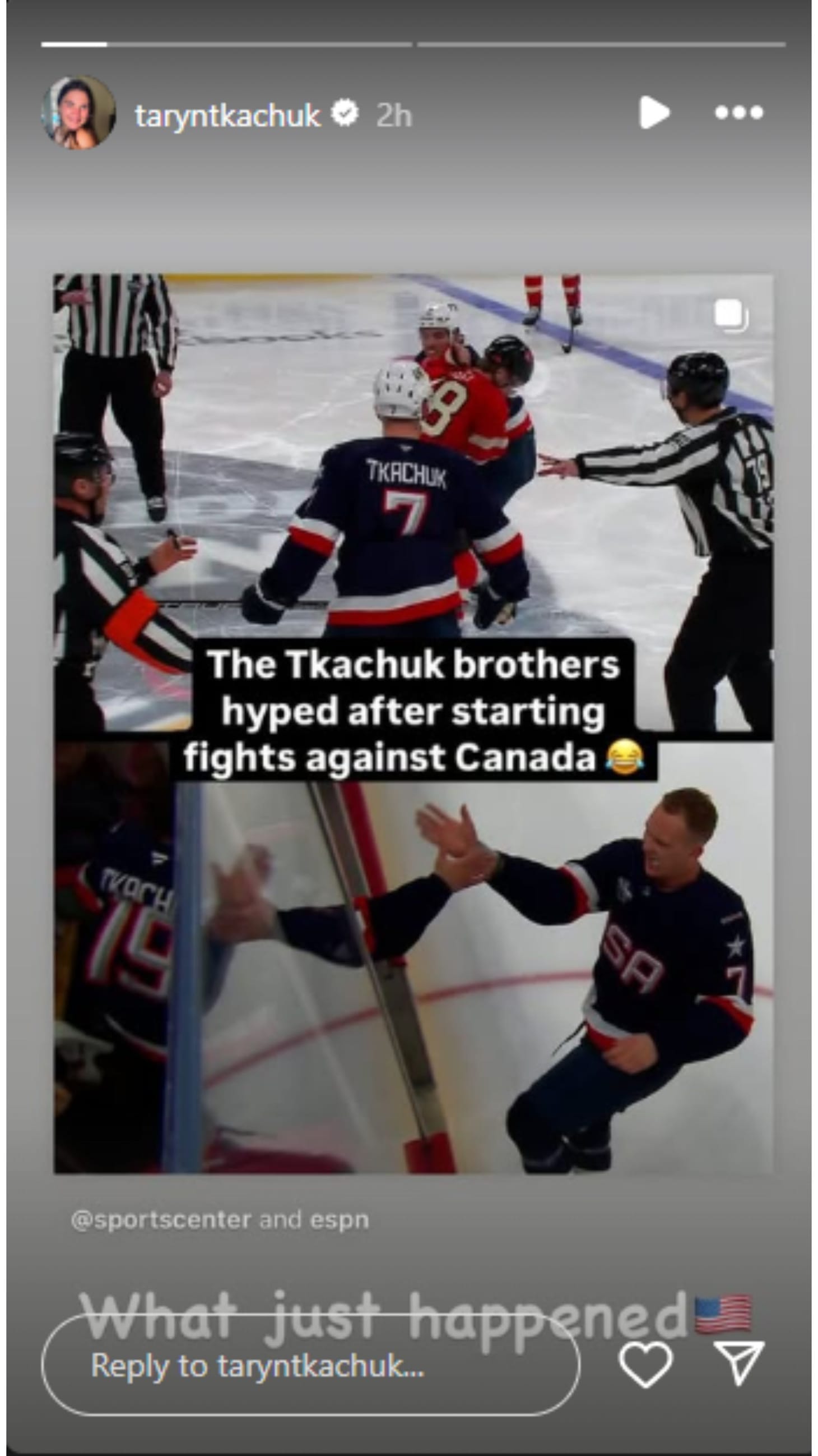 Brady and Matthew Tkachuk's sister Taryn drops 3-word reaction to brothers sparking back-to-back ...