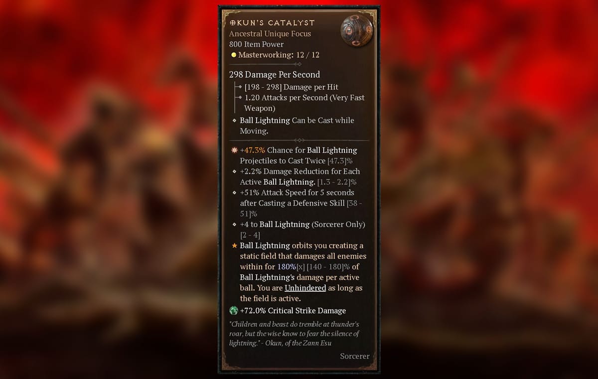 Diablo 4: How to get Okun's Catalyst and its unique effects