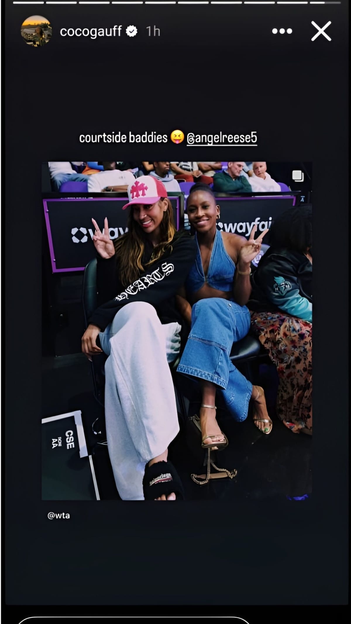 Coco Gauff & Angel Reese’s courtside link-up during Unrivaled game ...