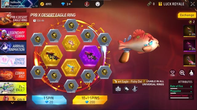 Free Fire P90 x Desert Eagle Ring event: Rewards, duration, and more