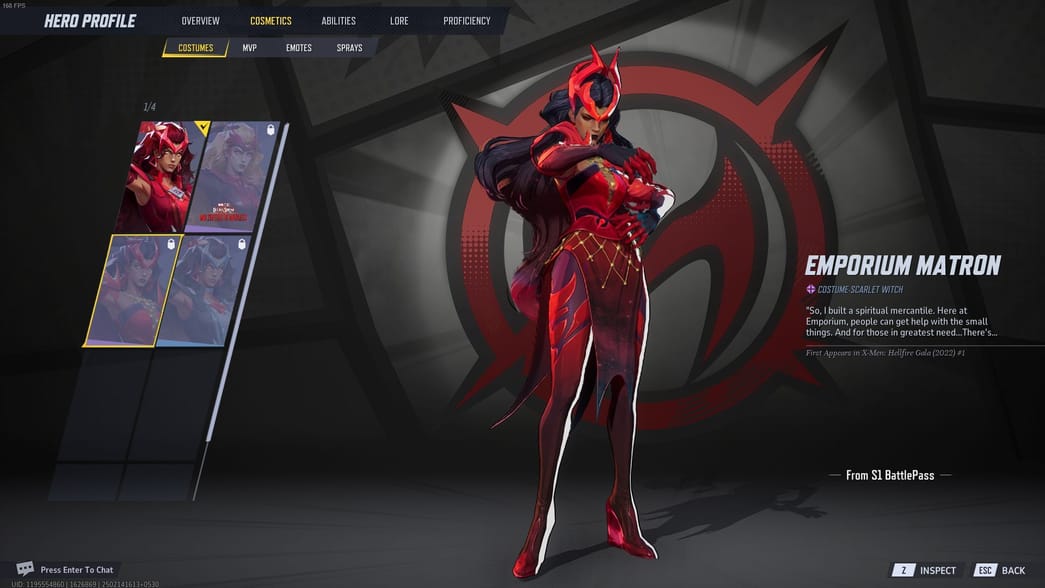 All Marvel Rivals Scarlet Witch skins: Tier list and prices