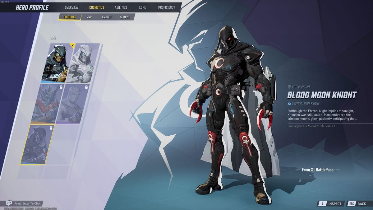 All Marvel Rivals Moon Knight skins: Tier list and prices