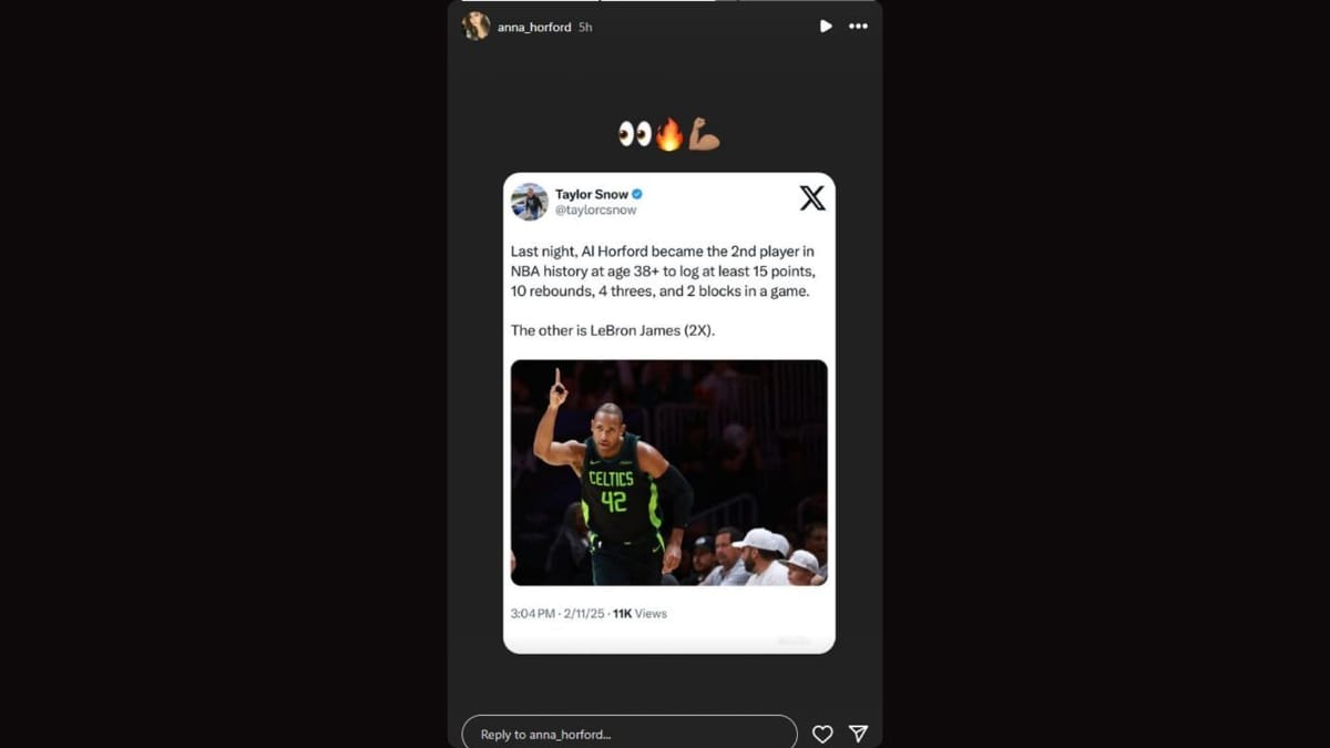 Anna Horford reacts to Celtics' birthday shoutout to Al Horford’s son Ean