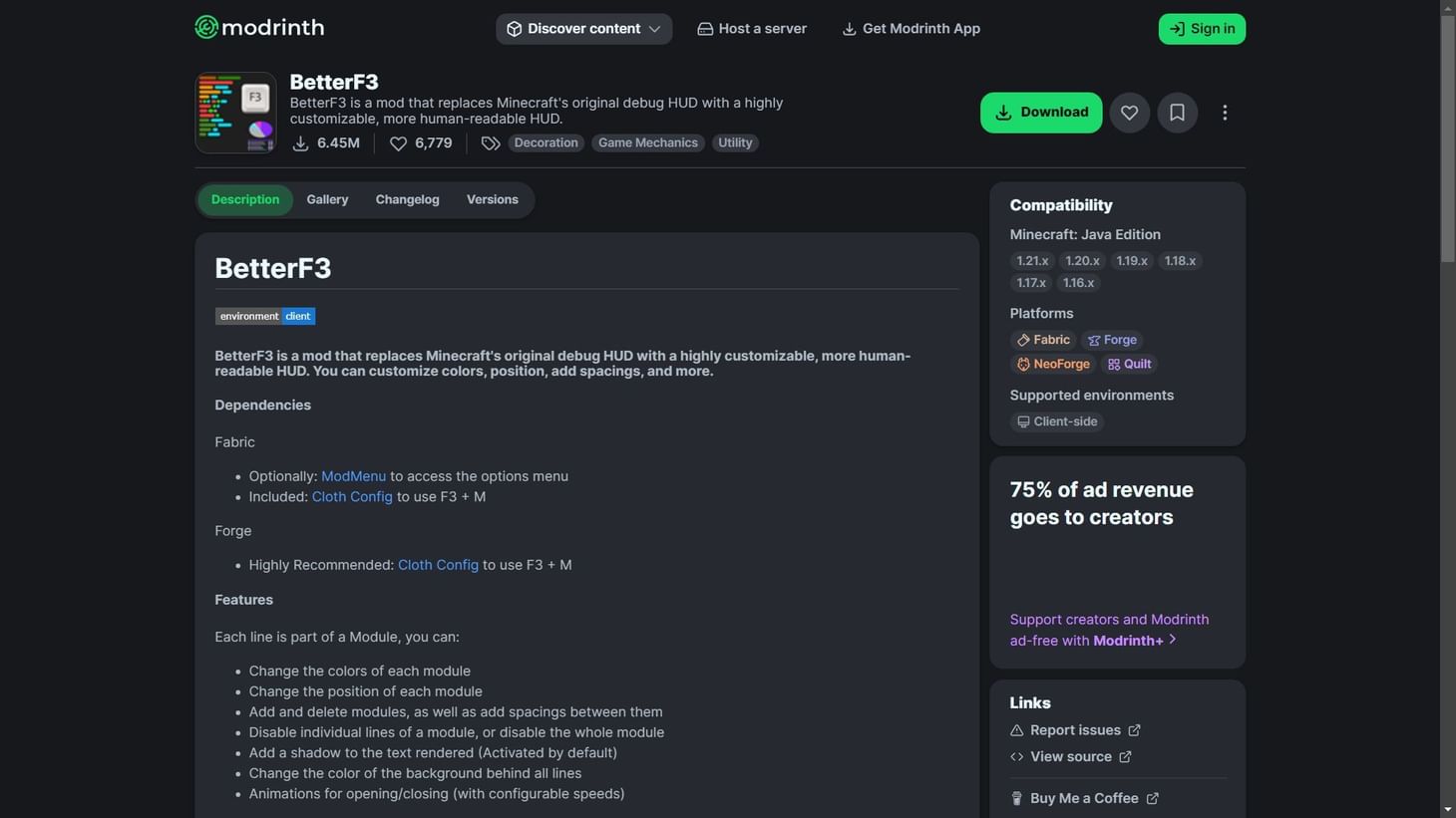This Minecraft mod lets you customize Java Edition's F3 debug screen