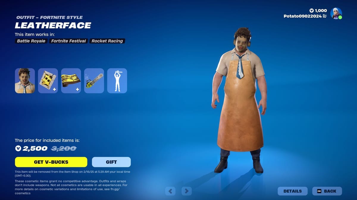 How to get the Leatherface skin in Fortnite