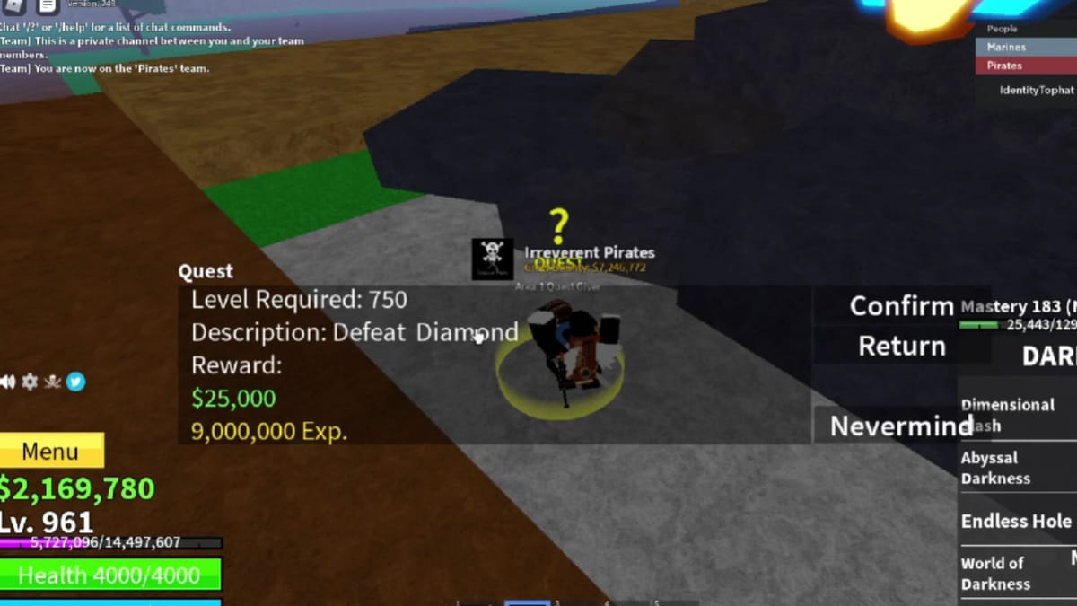 Where is the Diamond boss in Blox Fruits?