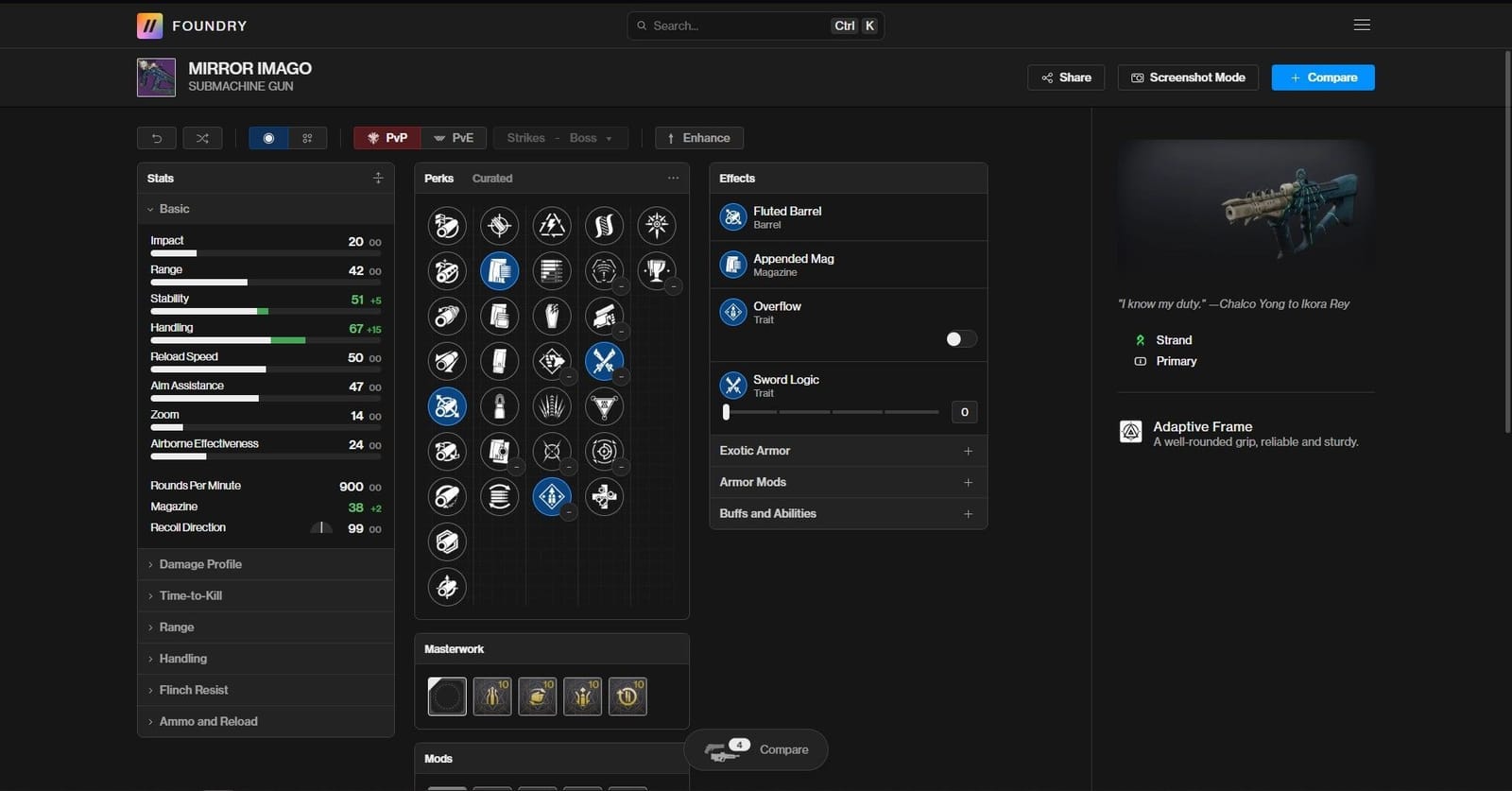 Mirror Imago god roll guide for Destiny 2 PvE and PvP