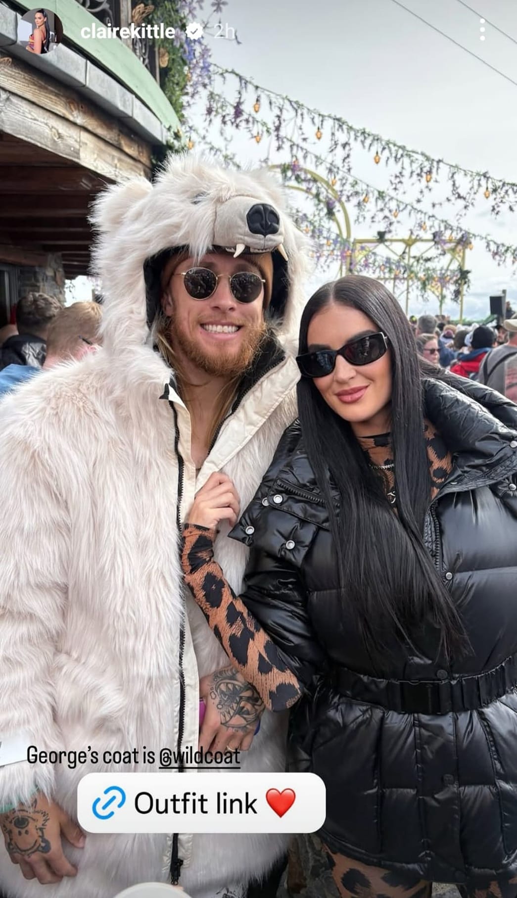 PICS: George Kittle styles polar bear-style jacket to party with wife ...